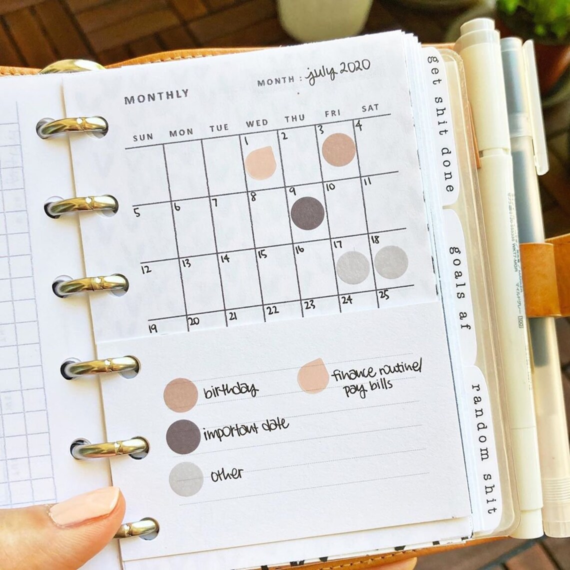 Month on One Page MO1P Pocket size Undated Monthly Planner | Etsy