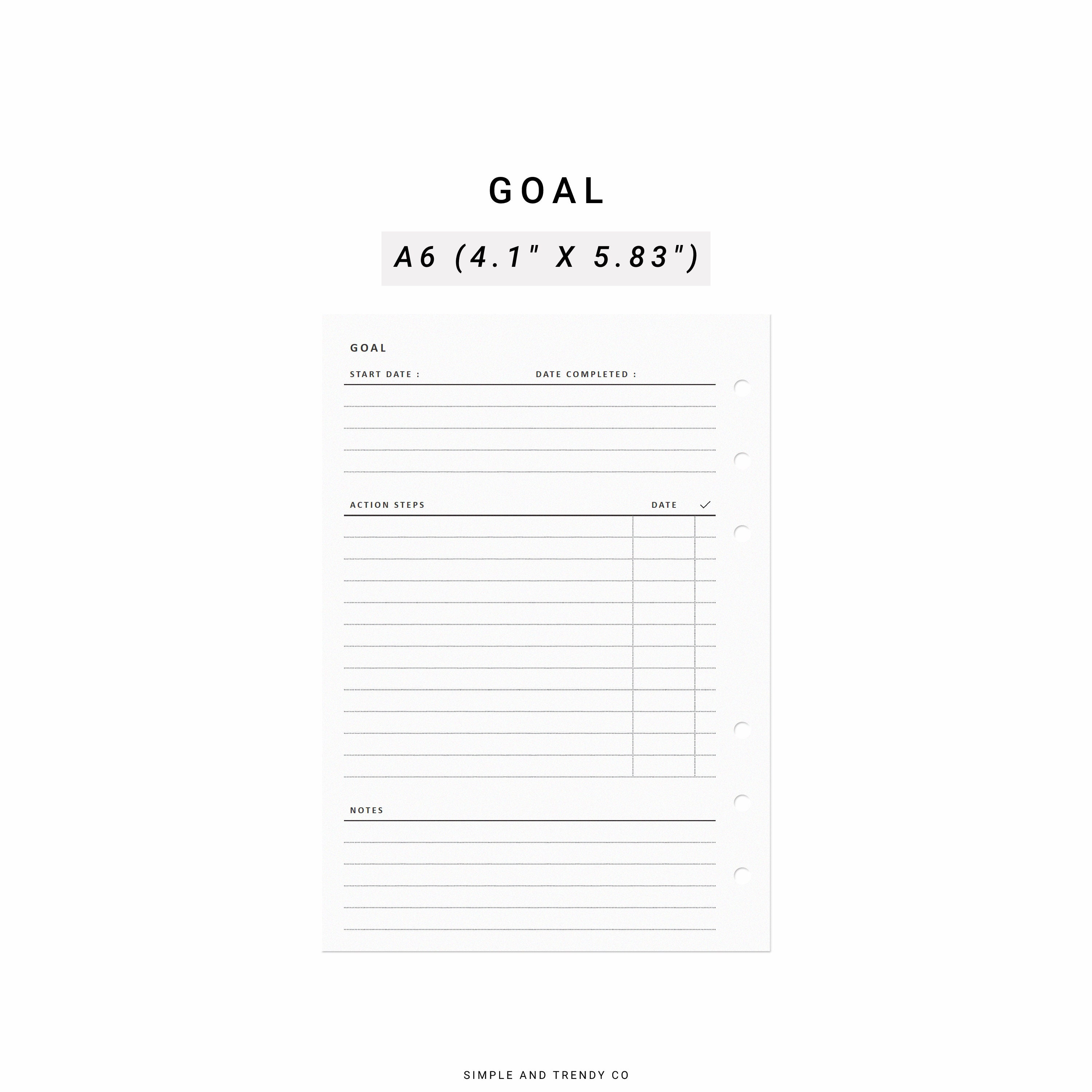 Goal A6 Inserts Goal Setting Goal Planner Goal Tracker - Etsy Goal A6 Inserts Goal Setting Goal Planner Goal Tracker - Etsy