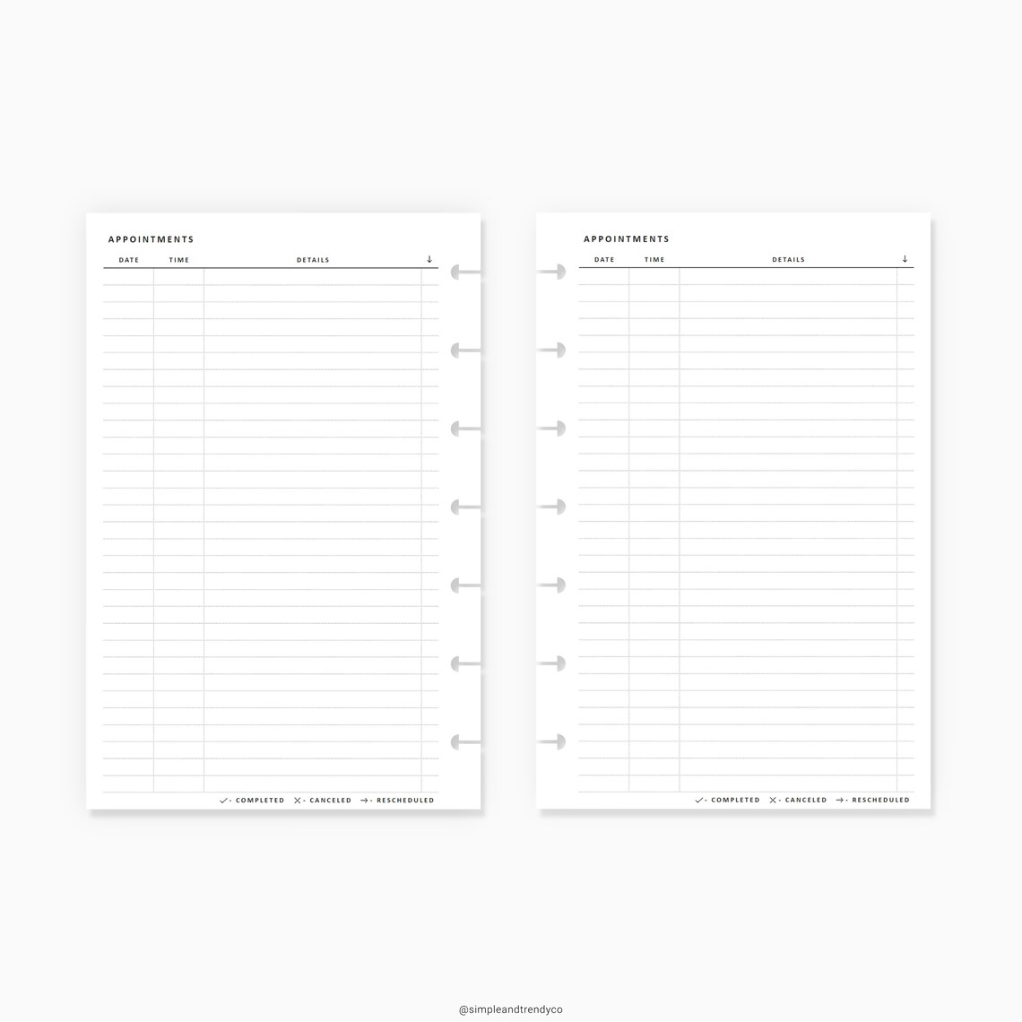Appointments Happy Planner Mini Appointment Printable | Etsy