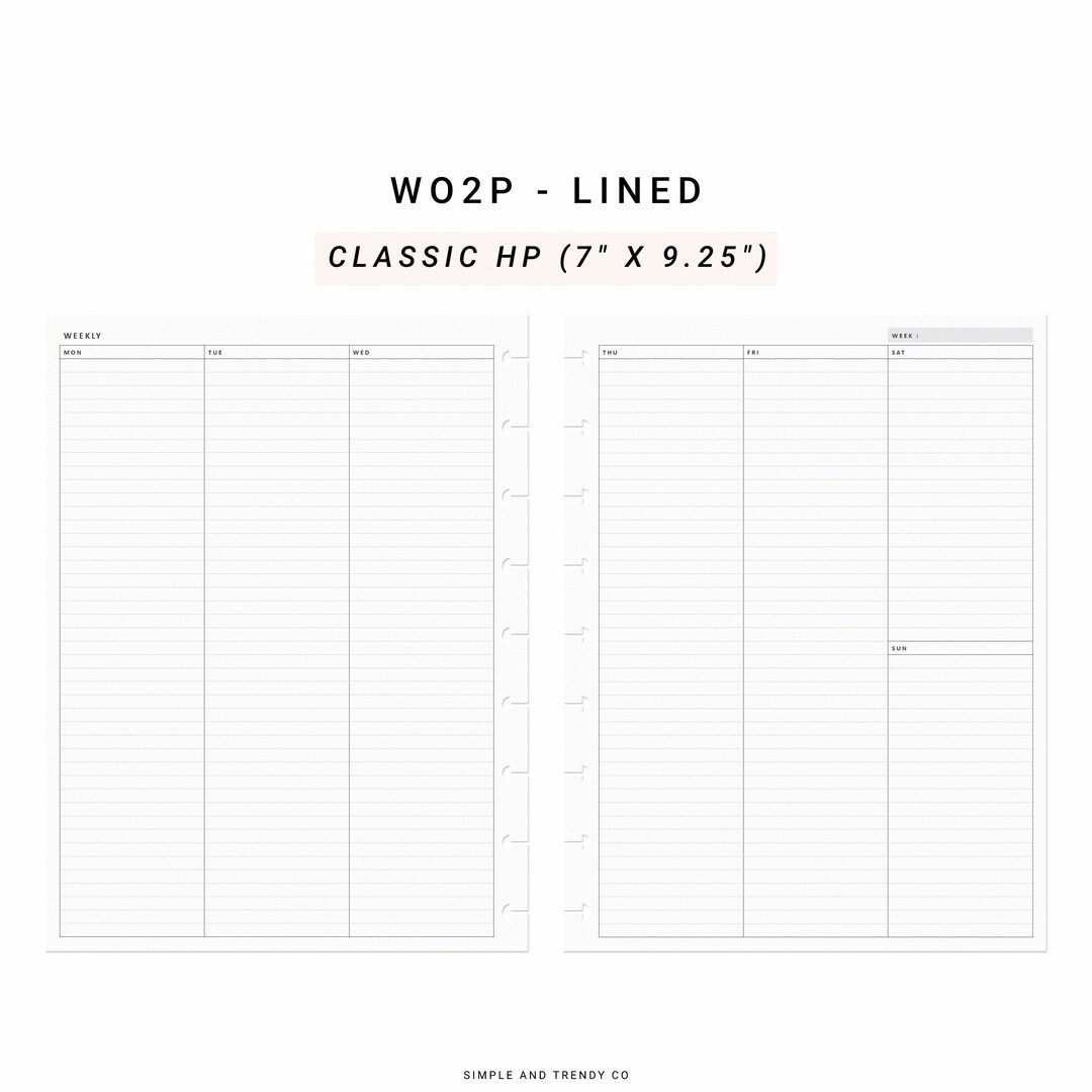 Vertical Weekly Planner Happy Planner Classic, Weekly Agenda WO2P ...
