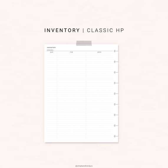 Inventory Tracker Printable Happy Planner Classic Inventory | Etsy