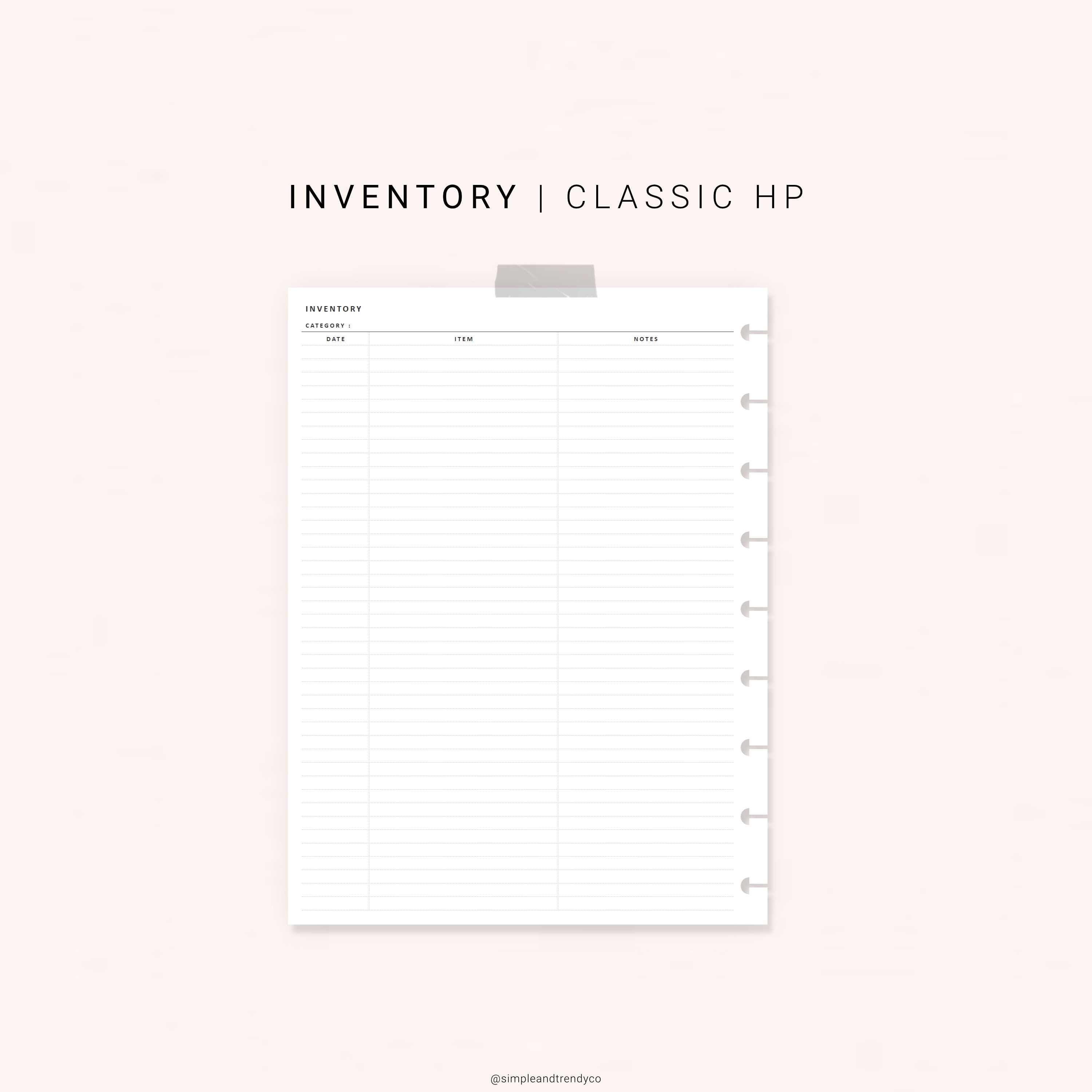 Inventory Tracker Printable Happy Planner Classic Inventory | Etsy