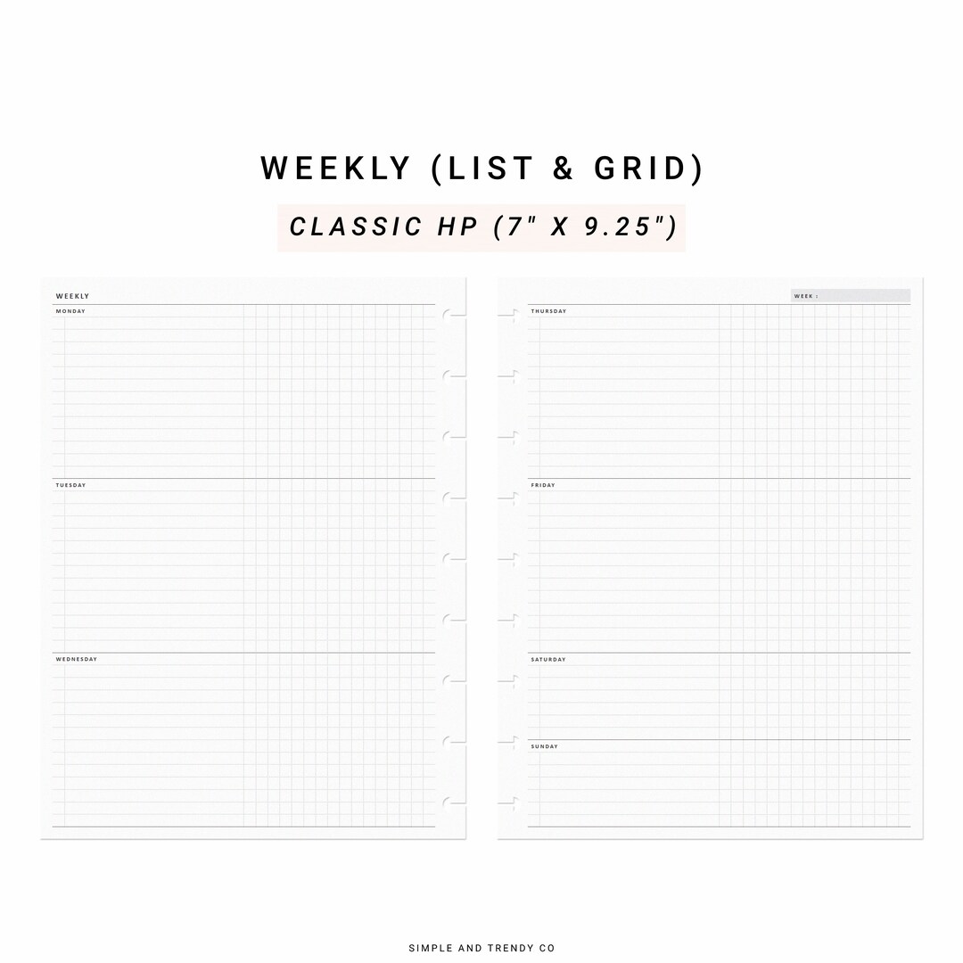 Weekly Planner Printable Happy Planner Classic, Weekly to Do Checklist ...
