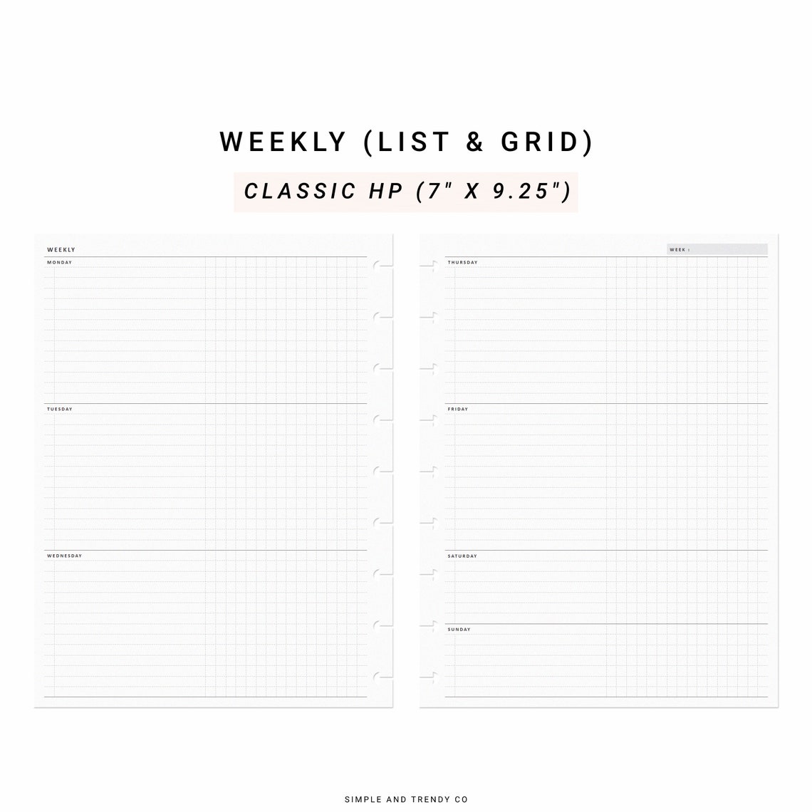 Weekly Planner Printable Happy Planner Classic Weekly to Do - Etsy