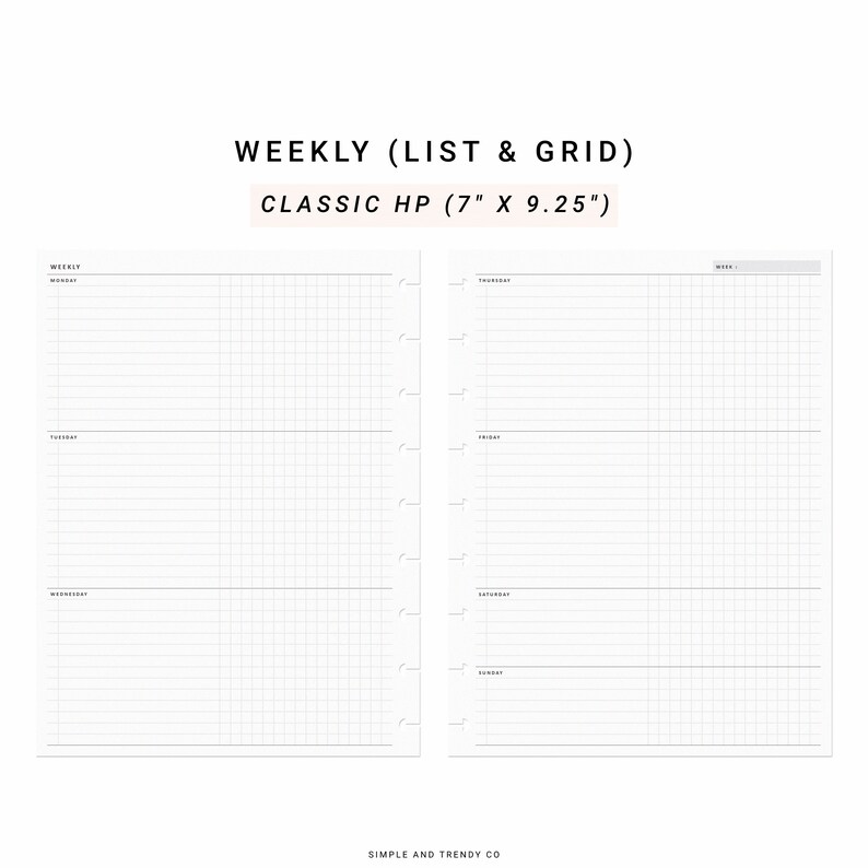 Weekly Planner Printable Happy Planner Classic Weekly to Do - Etsy