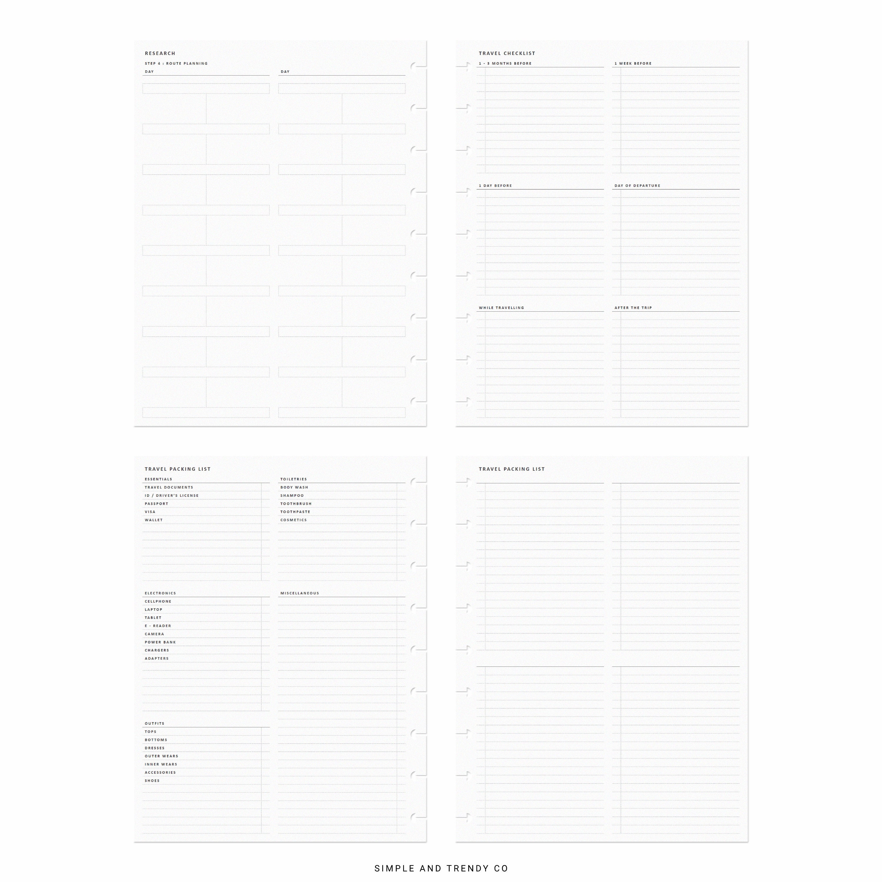 Travel Planner Printable Happy Planner Classic Family - Etsy