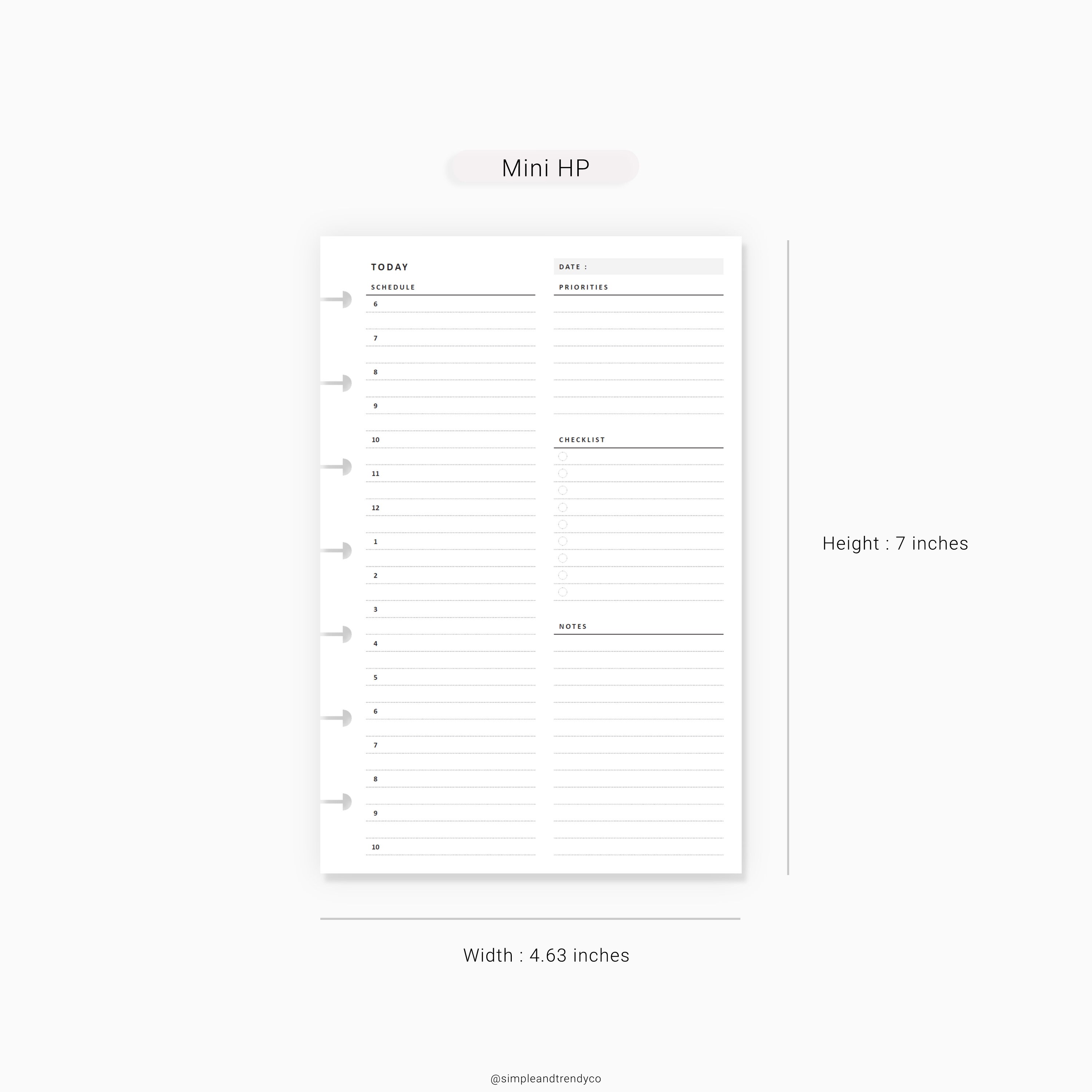 Daily Planner Printable Happy Planner Mini Daily Planners | Etsy