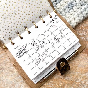 Month on One Page Horizontal Printable MO1P Pocket Size - Etsy