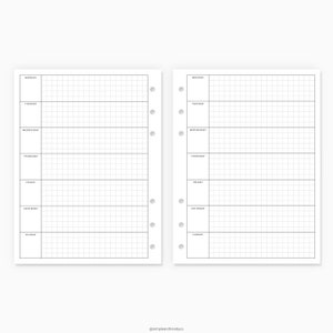 Weekly on One Page Weekly Planner Pages Printable B6 Inserts | Etsy