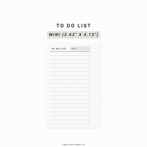 Printable to Do List Mini Size Filofax Mini Daily to Do - Etsy