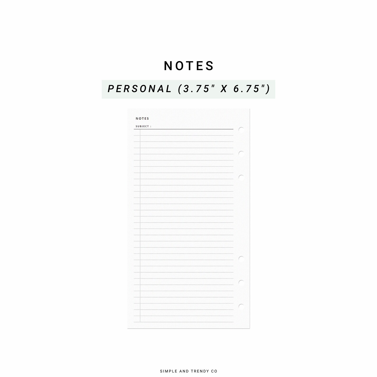 Notes Paper Personal Planner Inserts Printable Writing Paper - Etsy