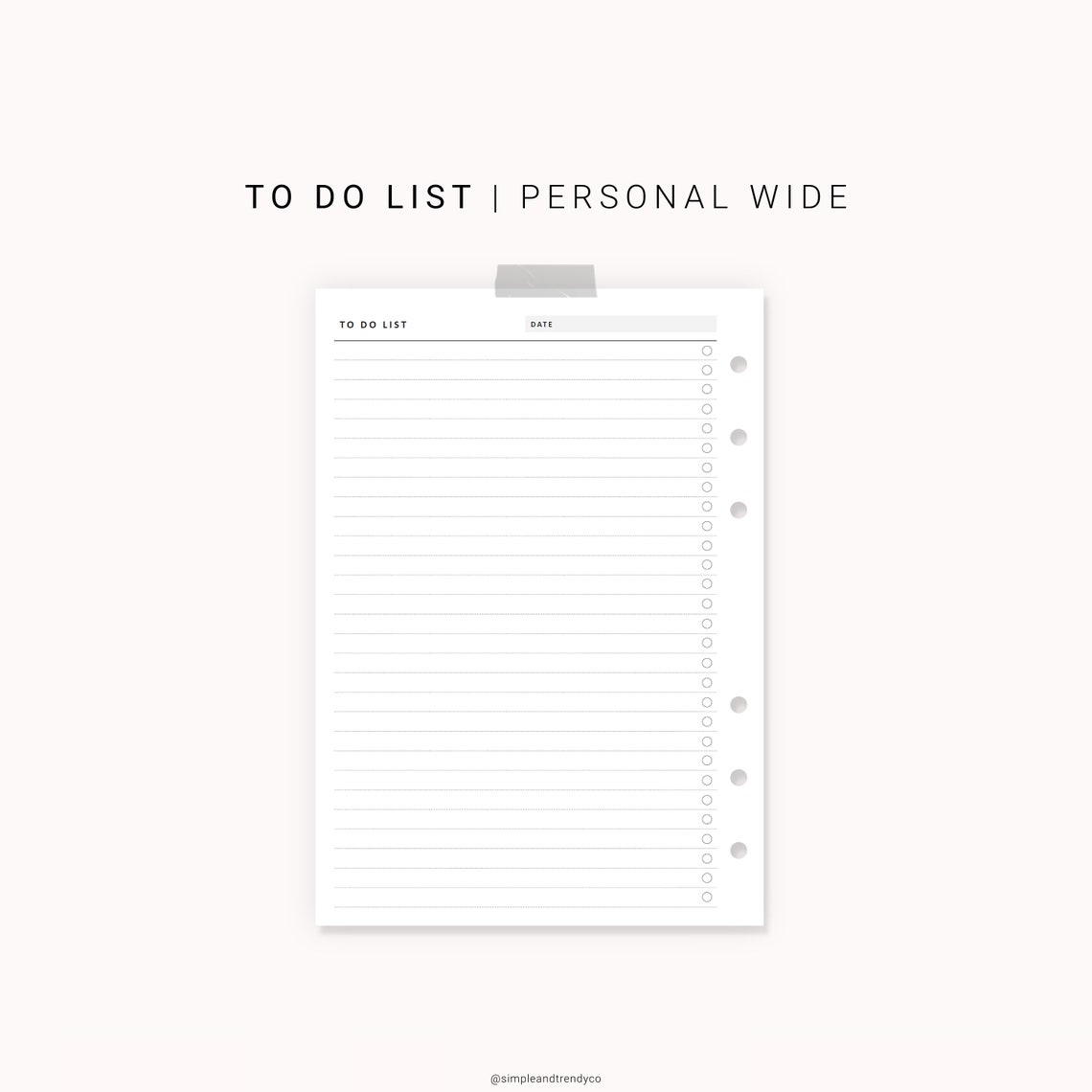 Printable to Do List Daily to Do List Personal Wide to Do | Etsy