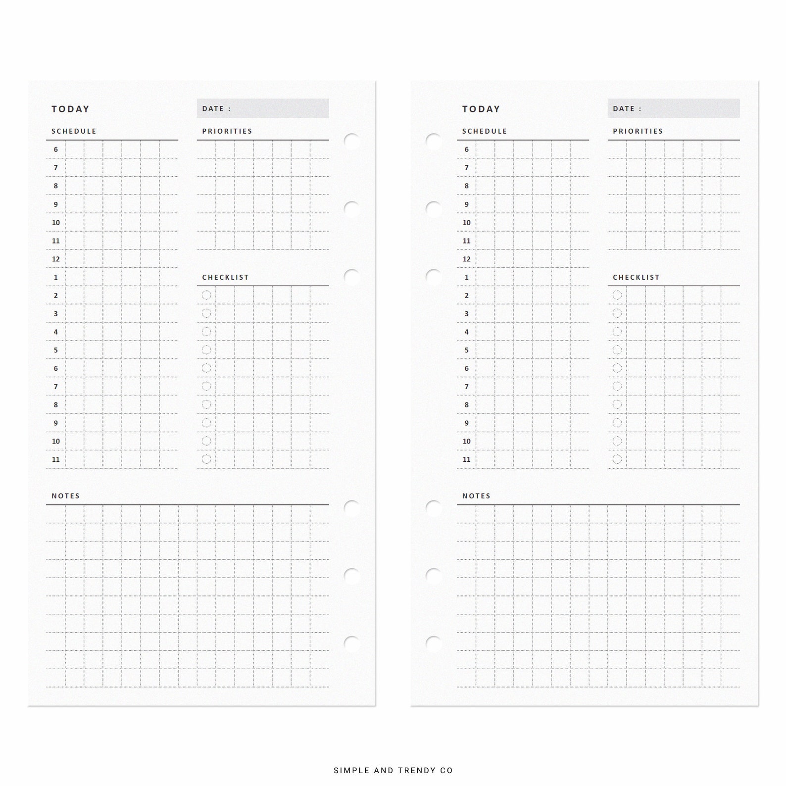 Daily Planner Printable Personal Planner Inserts Daily - Etsy