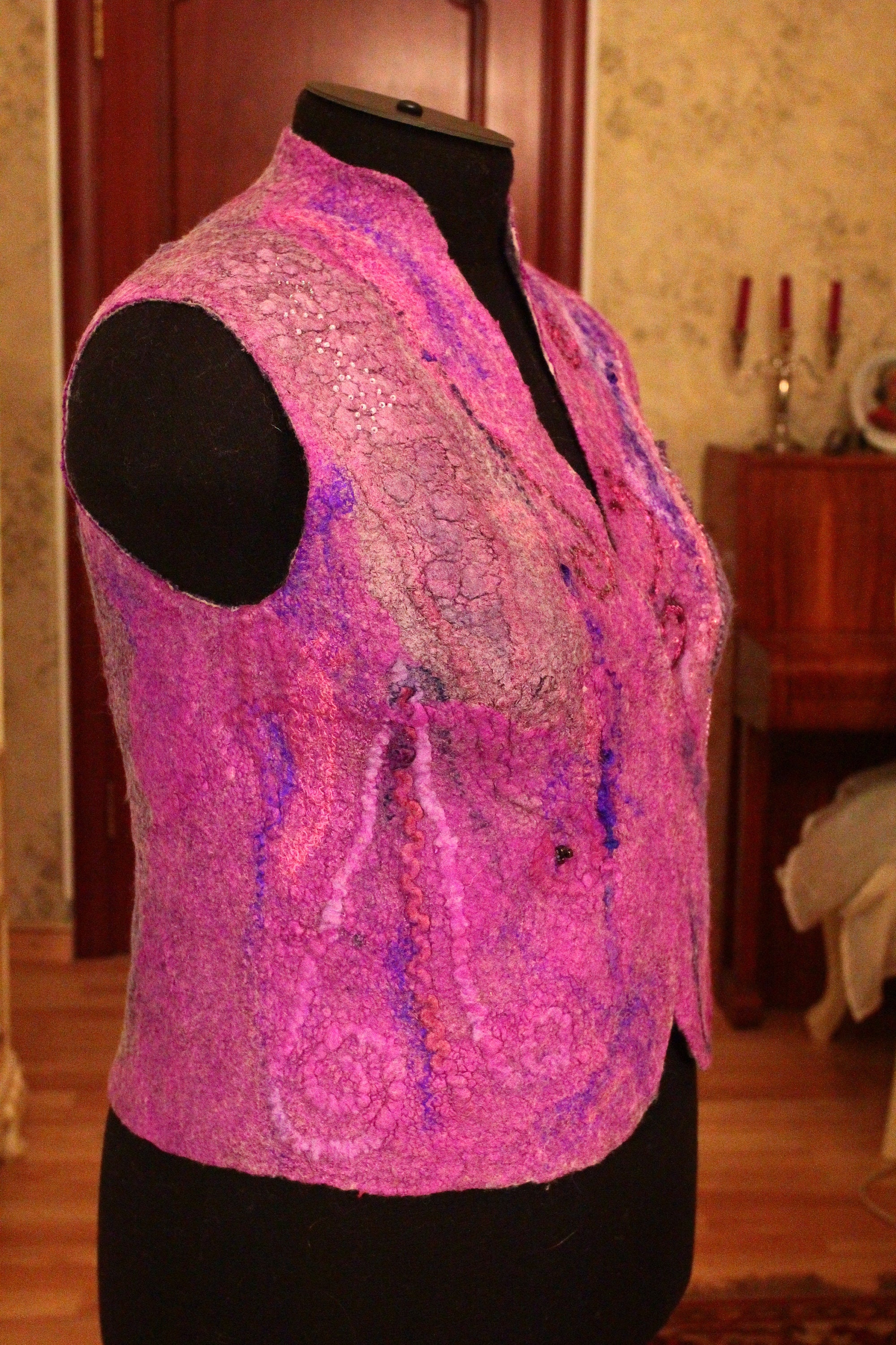 Felted clothing Handmade Felt Felted vest Wool Felt Vest Wool | Etsy