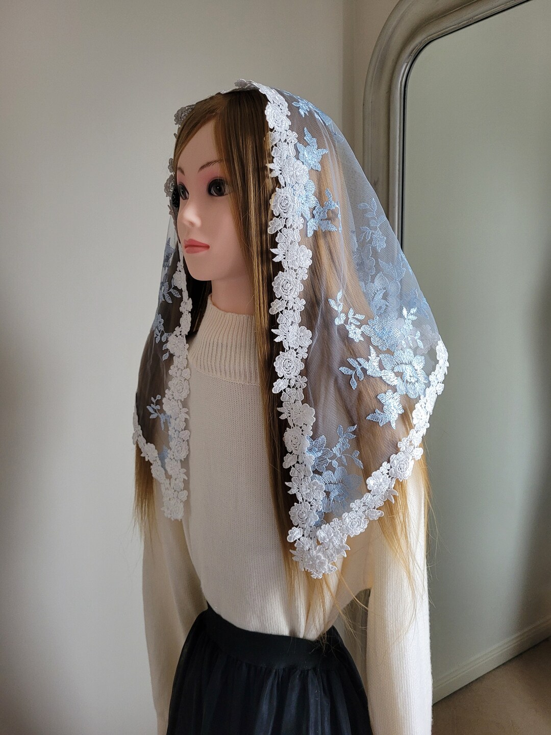 Rex Coelestis Light Blue Triangular Veil Easter Collection Veiled in ...