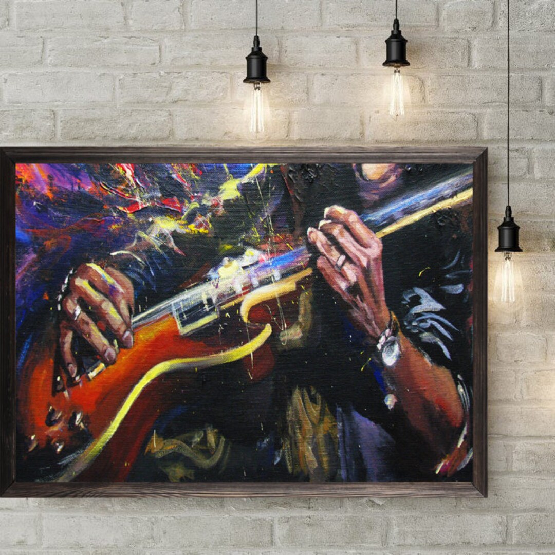 Gibson Les Paul Rock'n Roll Wooden Painting, Wall Decoration, Rock'n ...