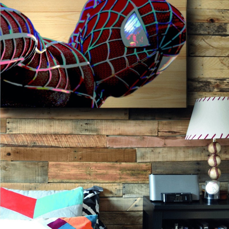 Spider Man Wooden Painting, Wooden Wall Decor, Posters and Prints ...