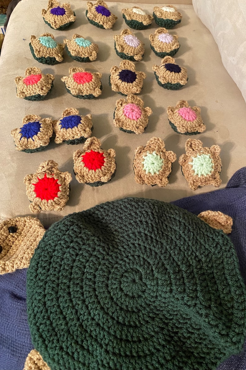 Turtle Memory Game, Crocheted Memory Game, Crocheted Turtle, Mama and ...