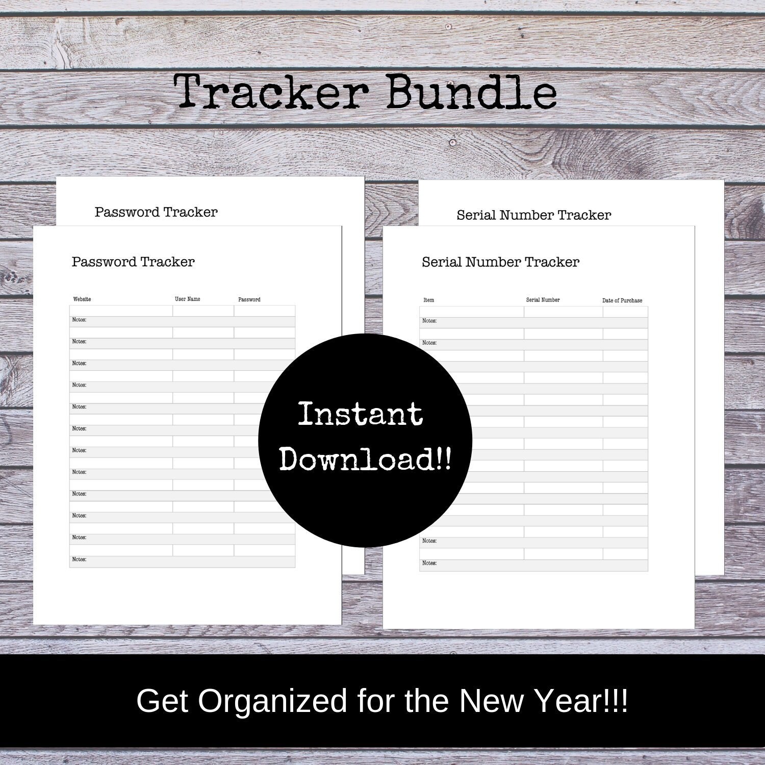 Password and Serial Number Tracker. Home Organizer Bundle Printable ...