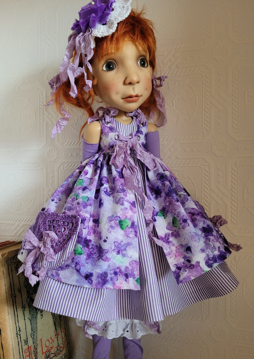 Purple Floral Penifore With Embellished Pockets Over Purple - Etsy