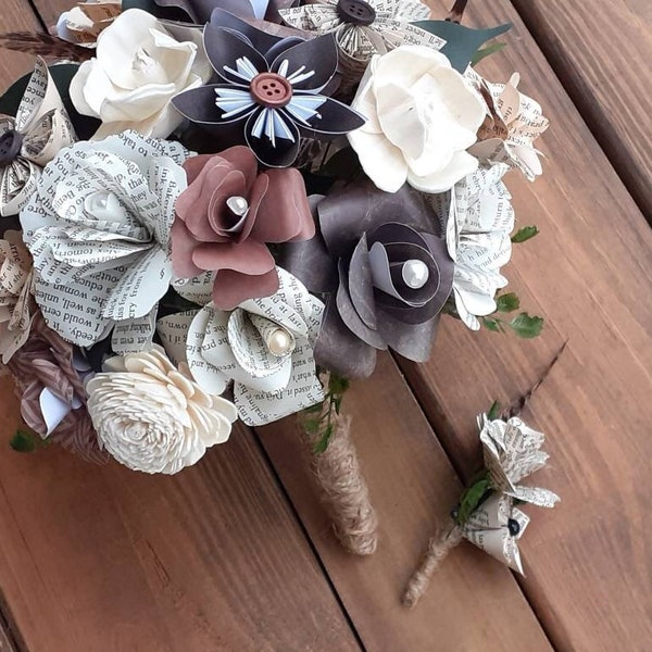 Book Page Bouquet - Etsy