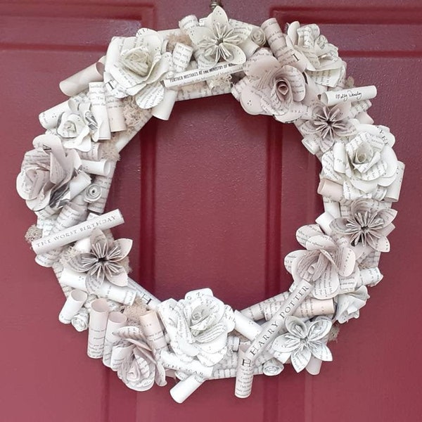 Book Page Wreath - Etsy