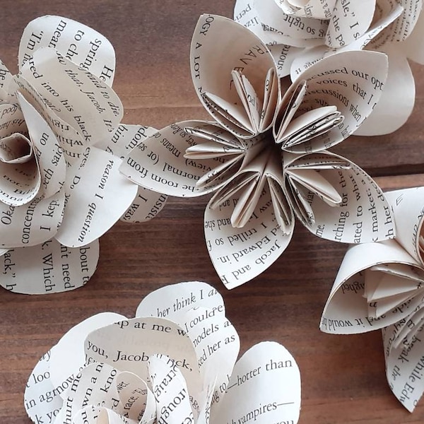 Book Paper Flowers - Etsy