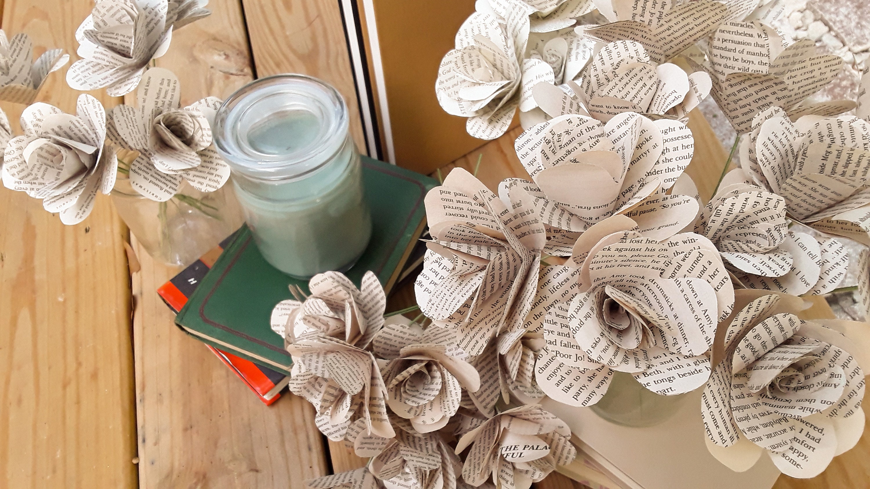 Book Roses Book Page Flowers Literary Gift Bibliophile - Etsy