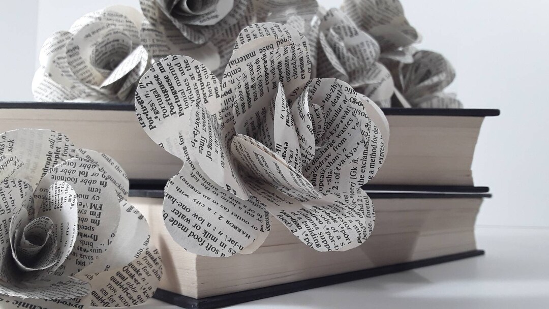 Dictionary Book Roses, Book Page Flowers, Teacher Gift, Literary Gift ...