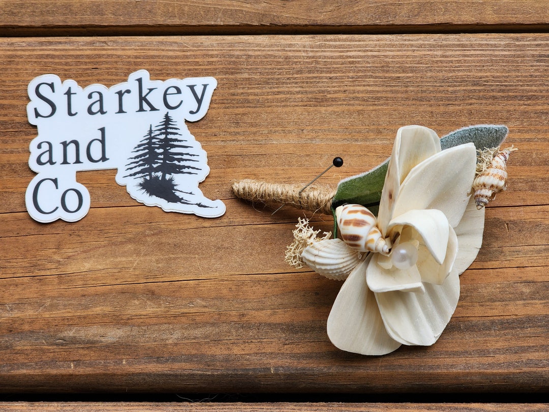 Sola Wood Flower Boutonniere, Orchid Boutonniere, Beach Theme Wedding ...