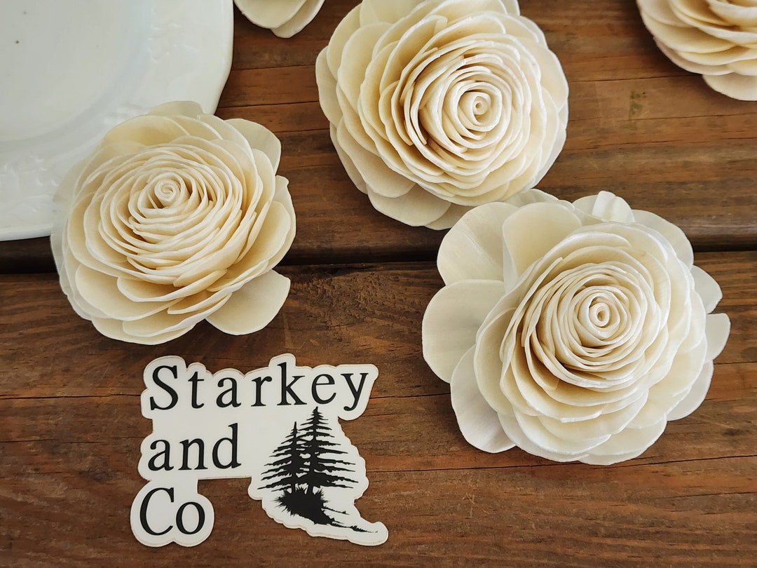 Rose Wood Flowers (set of 12), DIY Flowers for Centerpieces, Eco ...