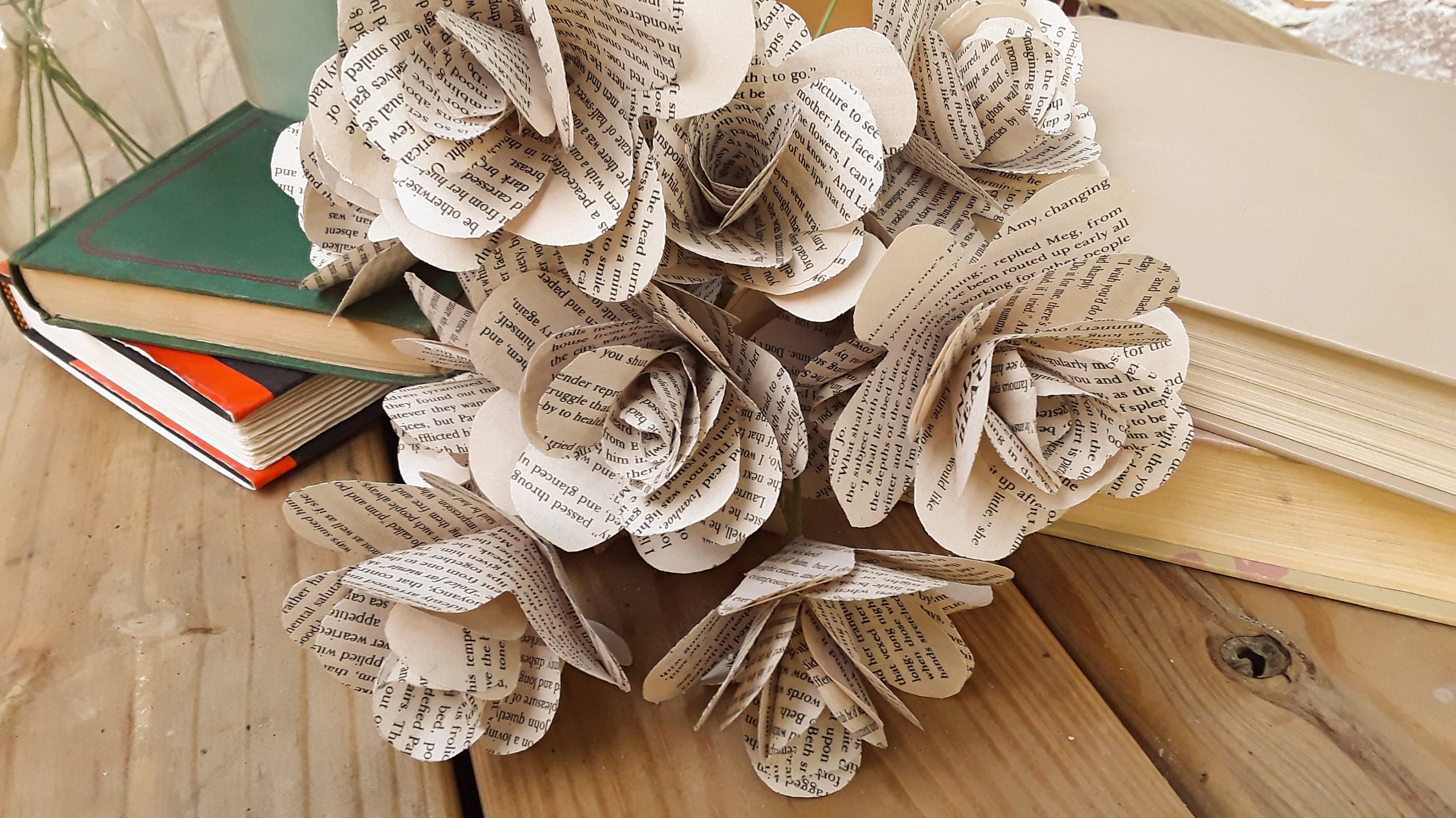 Book Roses Book Page Flowers Literary Gift Bibliophile - Etsy