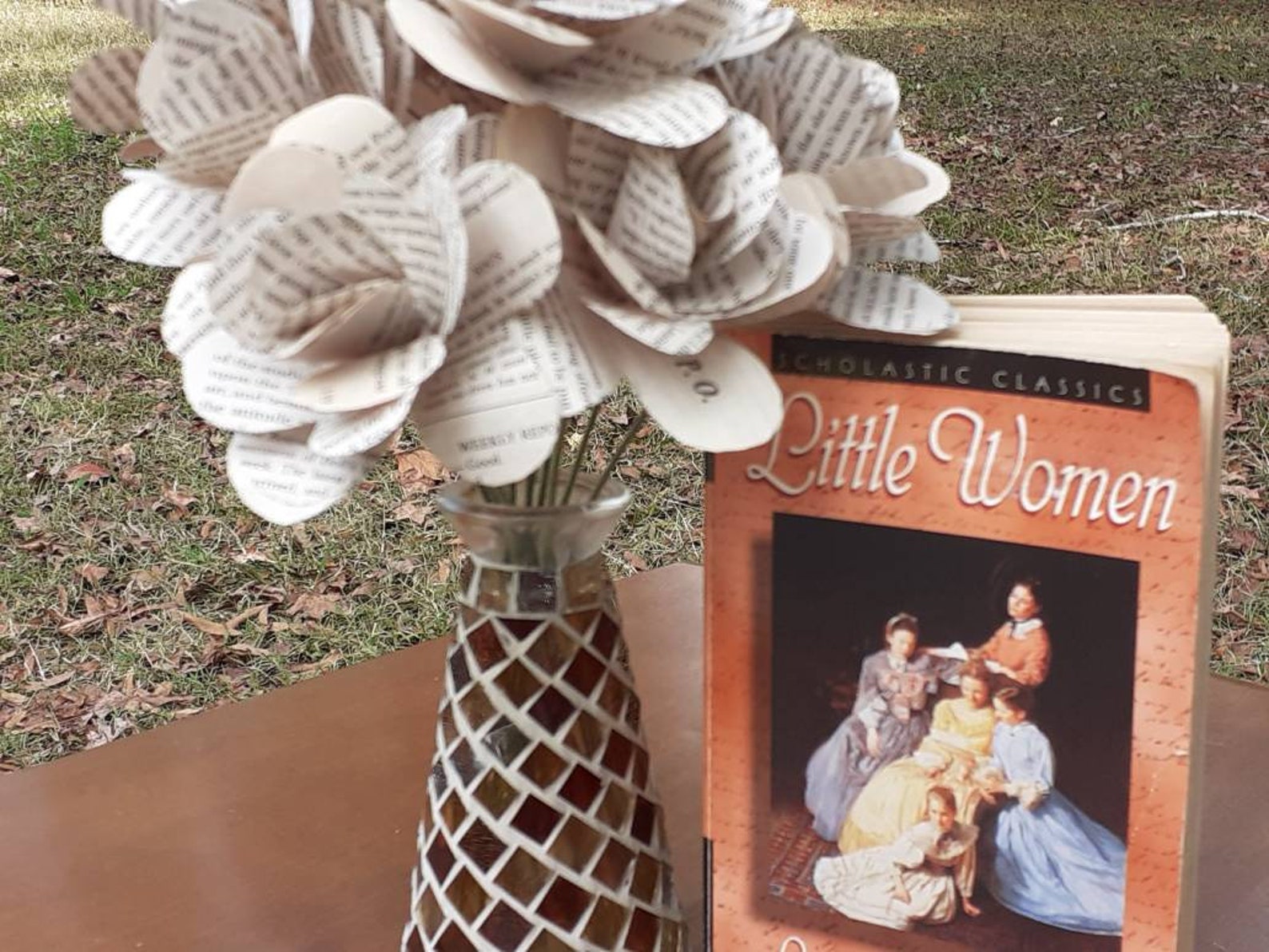 Little Women Book Roses Book Page Flowers Literary Gift | Etsy