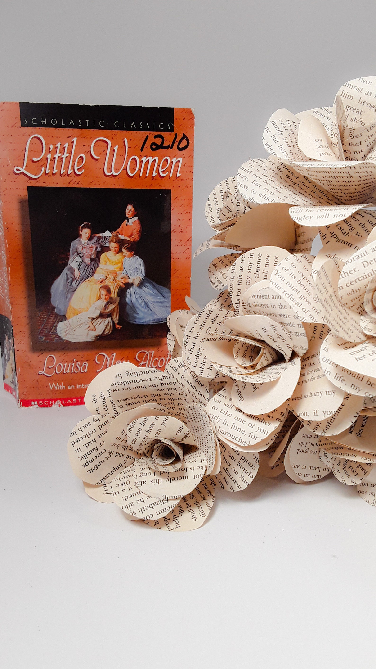 Little Women Book Roses Book Page Flowers Literary Gift | Etsy
