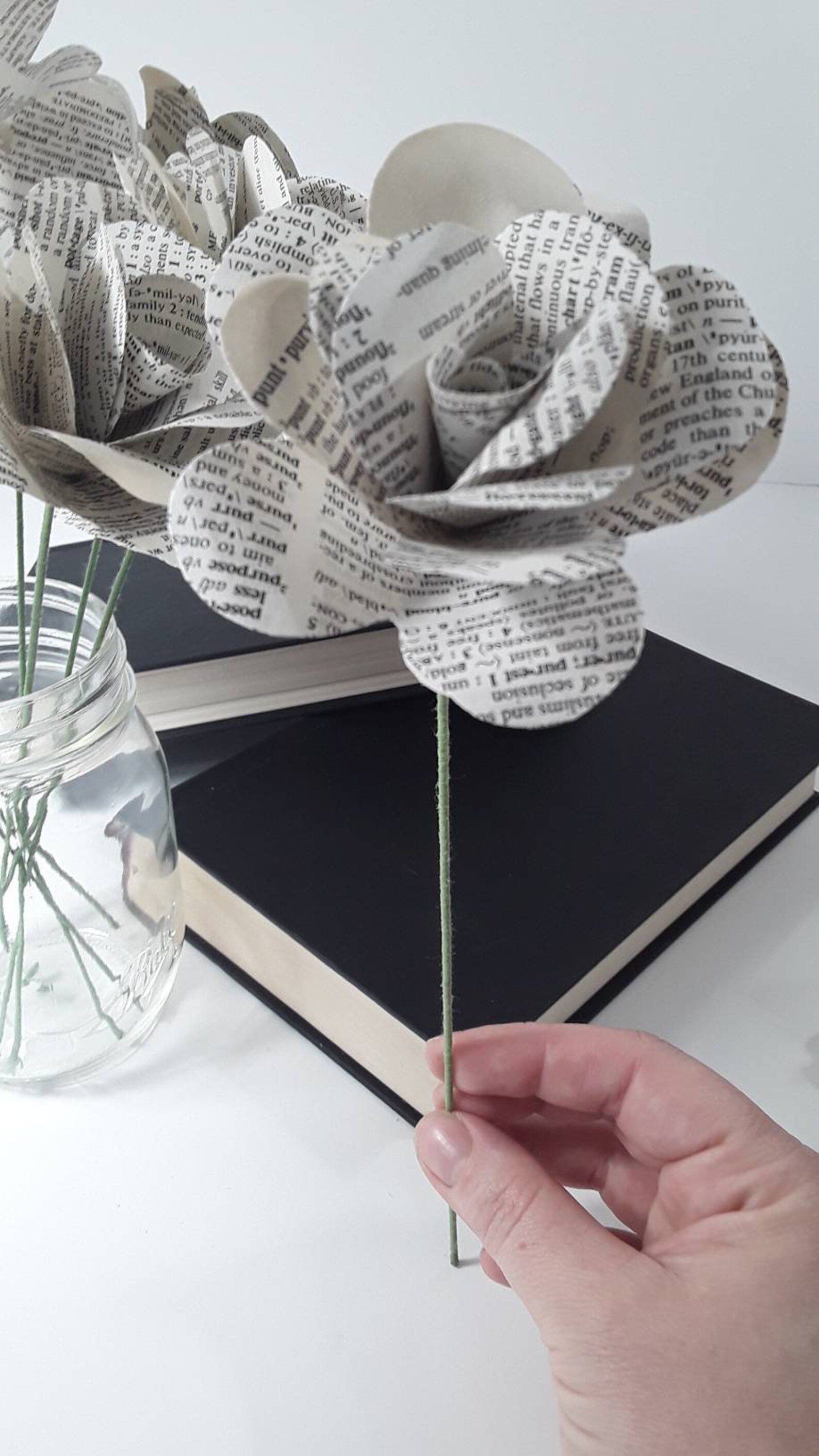 Dictionary Book Roses, Book Page Flowers, Teacher Gift, Literary Gift ...