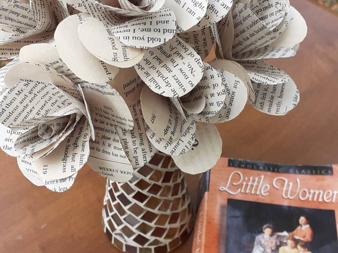 Little Women Book Roses, Book Page Flowers, Literary Gift, Bibliophile ...