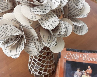 Book Roses, Book Page Flowers, Literary Gift, Bibliophile, Bookworm ...