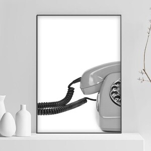 Retro Telephone Printable Old Phone Wall Art Digital | Etsy