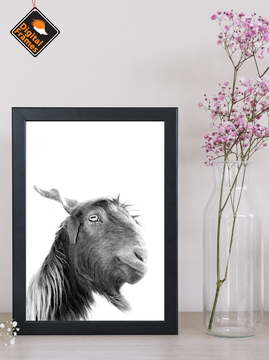 Goat Print Black White and Grey Ibex Print Animal Modern - Etsy
