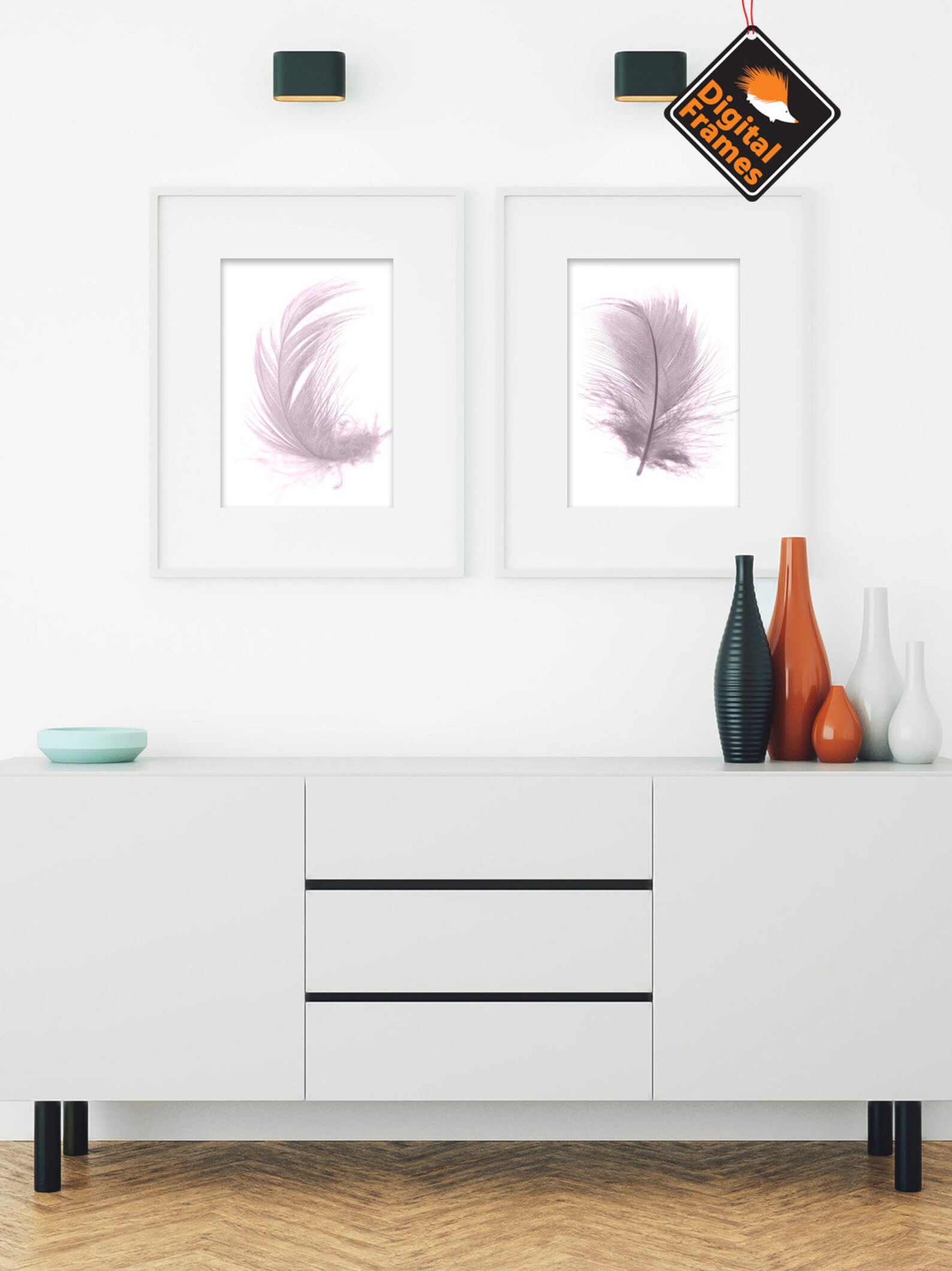 Feather Print Set of 2 Printable PINK 10 Formats, Feather Printable ...
