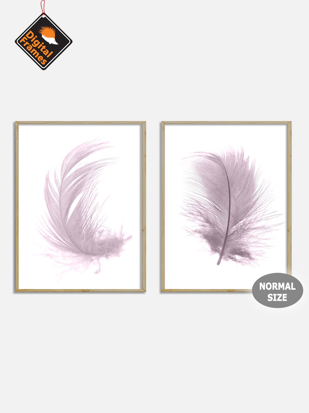 Feather Print Set of 2 Printable PINK 10 Formats, Feather Printable ...