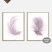 Feather Print Set of 2 Printable PINK 10 Formats, Feather Printable ...