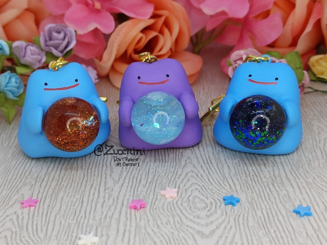 Ditto Shaker Glass Globe - Pokemon Mystery Dungeon Inspired -ooak Clay ...