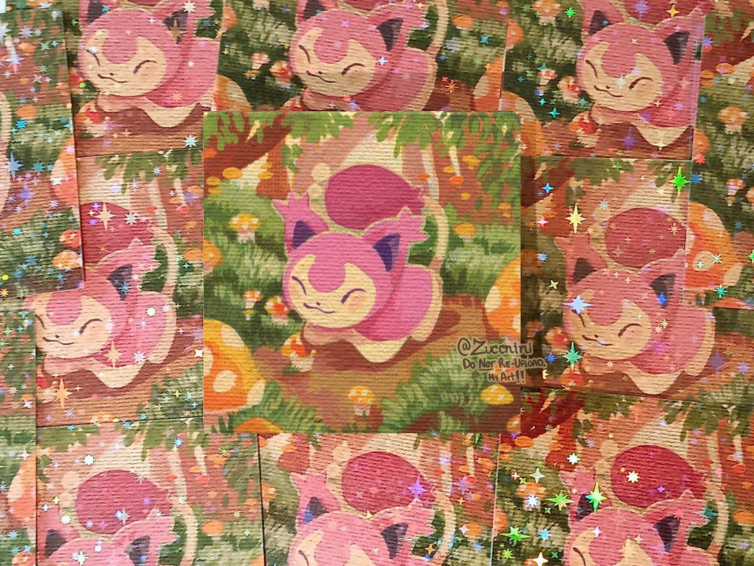 Skitty - Mini Art Sticker - Holographic 2.2 X 2.2in Sticker - Hand Cut ...