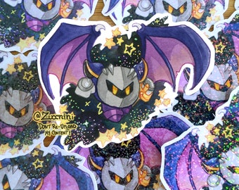 Meta Knight - Holographic 2.5 X 3.5in Sticker - Hand Cut Watercolor ...