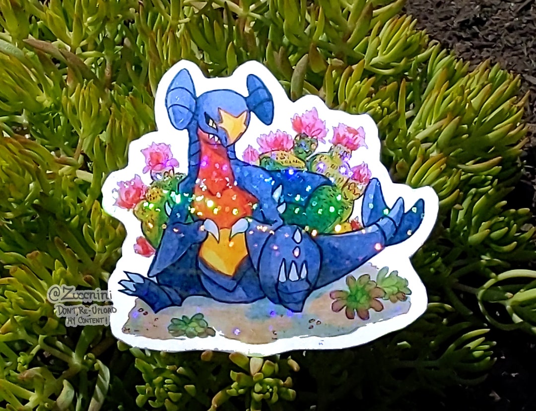 Garchomp Holographic 2.7 X 3in Sticker Hand Cut Watercolor Style ...