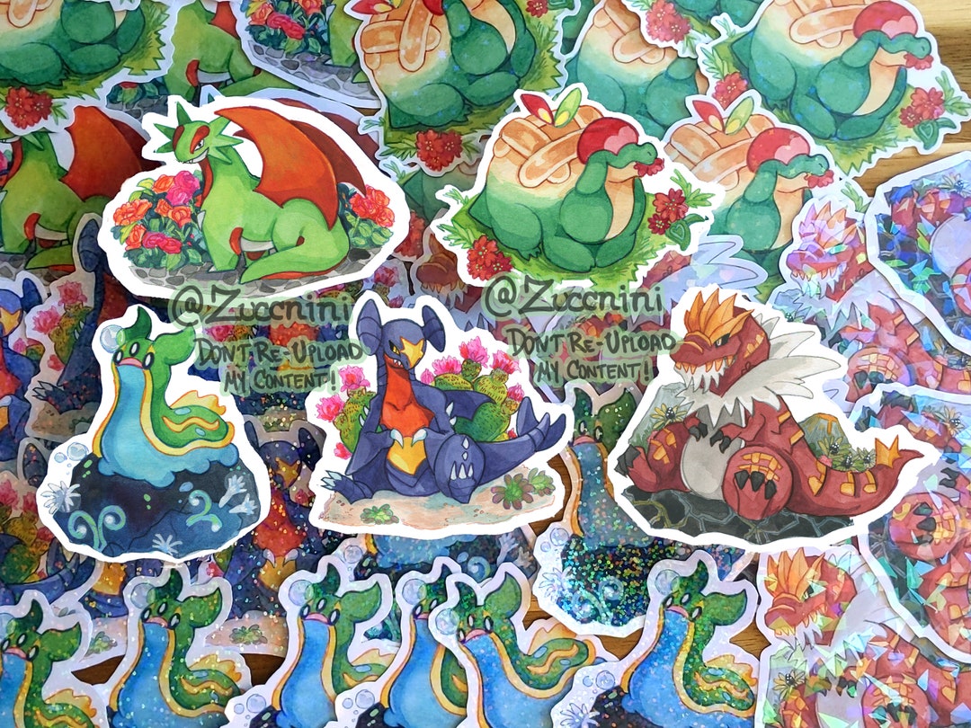 Mix and Match Sticker Set - Garchomp - Salamence - Appletun - Tyrantrum ...