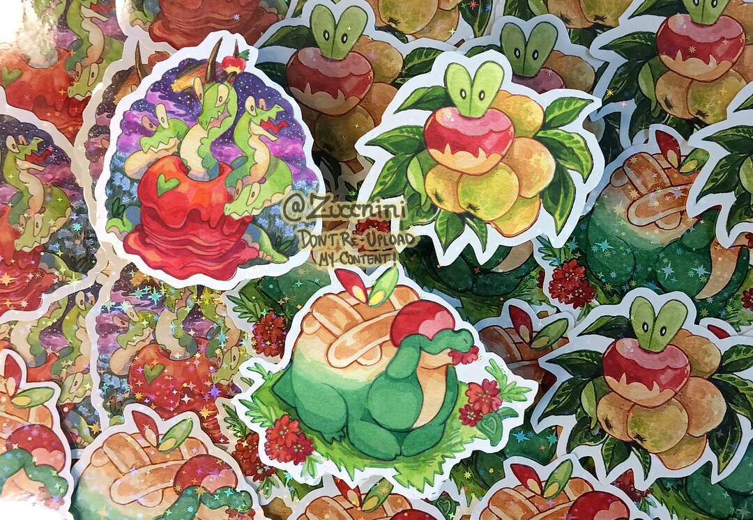 3 Sticker Set - Apple Dragons: Appletun - Hydrapple - Applin ...