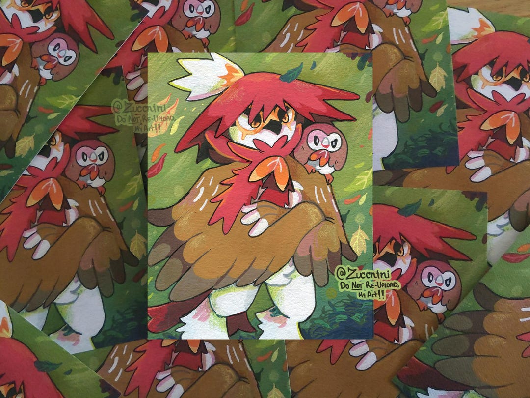 7 X 5.5 in Hisuian Decidueye Print - Art Print - Original Artwork ...