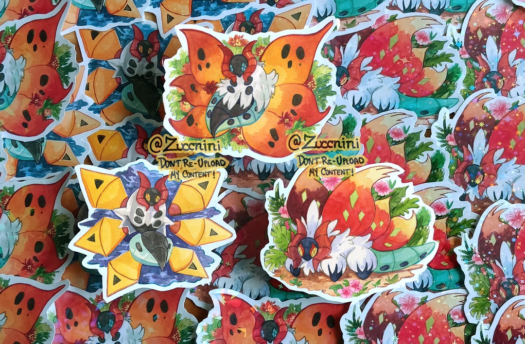 3 Sticker Set - Fiery Moths: Volcarona - Slither Wing - Iron Moth ...